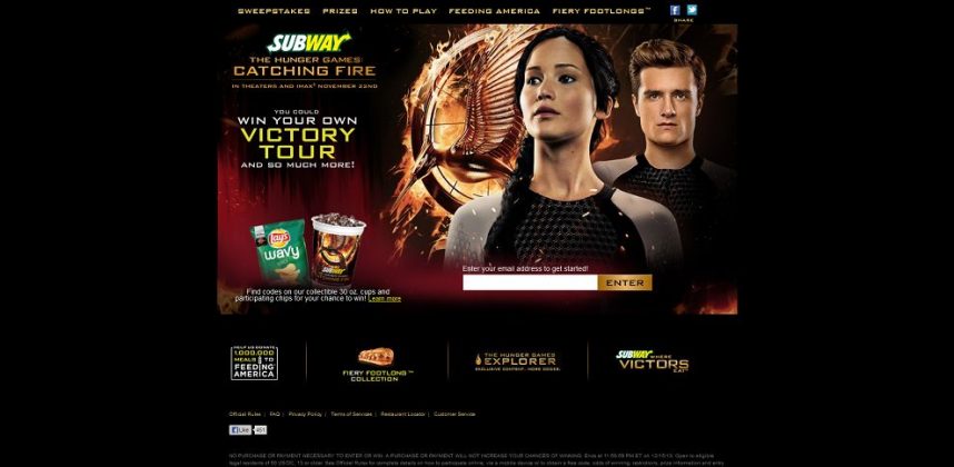 catchingfire.subway.com - SUBWAY The Hunger Games: Catching Fire Promotion