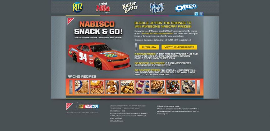 www.NabiscoRacing.com - Nabisco Snack & Go! NASCAR Sweepstakes and ...