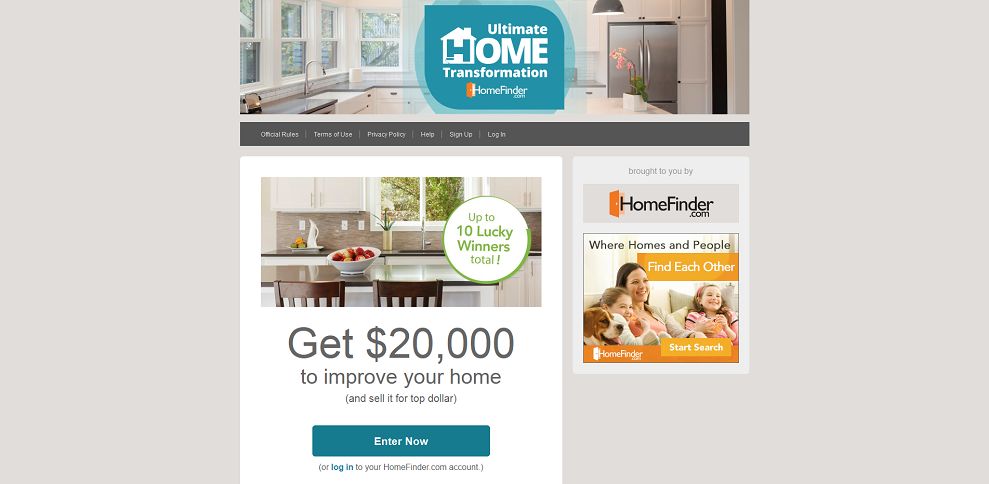 HomeFinder.com Ultimate Home Transformation Sweepstakes