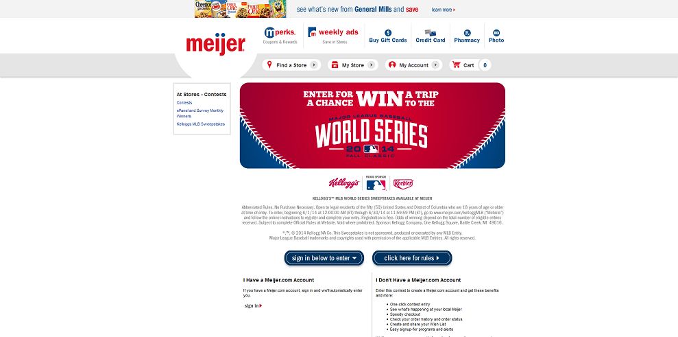 Kellogg’s MLB World Series Sweepstakes