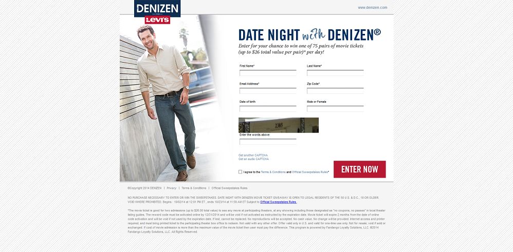 Date Night with Denizen Instant Win Game - DenizenDateNight.com - Win 1 ...