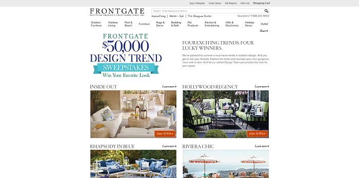 Frontgate Trend Sweepstakes - frontgate.com/trendsweeps