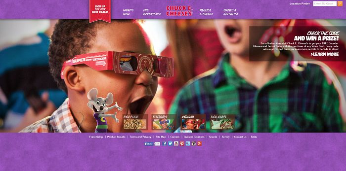 Chuck E. Cheese's Secret Decoder In-Store Instant Win Game