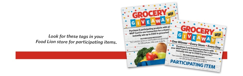 FoodLion.com/GroceryGiveaway - Food Lion MVP Free Grocery Giveaway