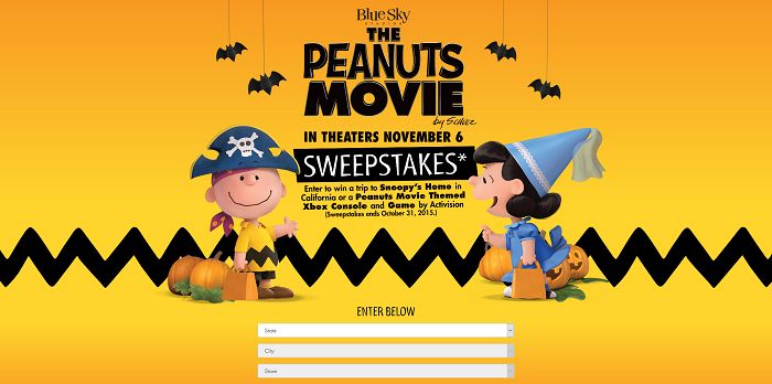 CharlieBrownSweeps.com - Albertsons The Peanuts Movie Sweepstakes