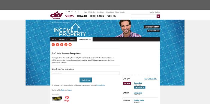 DIYNetwork.com/Renovate - Don't Hate, Renovate Sweepstakes