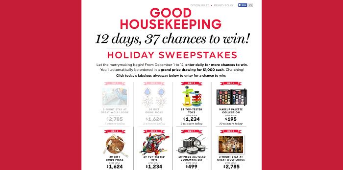 GoodHousekeeping.com/12Days - Good Housekeeping 12 Days Of Giveaways ...