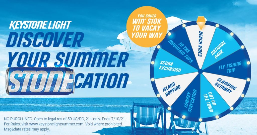 Keystone Light Summer Sweepstakes 2021